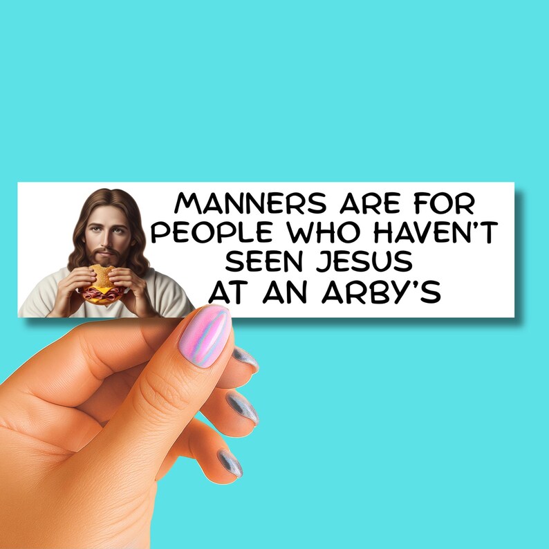 Funny Jesus Arby's Sticker | Humorous Meme Decal | Sarcastic Pop ...