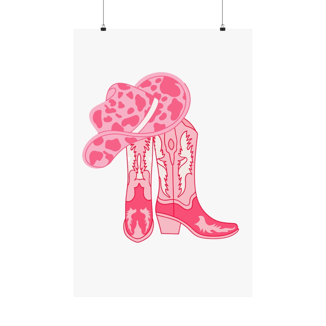 Cowgirl Matte Poster / Cowgirl / Cowboy / Pink Cowgirl - Etsy