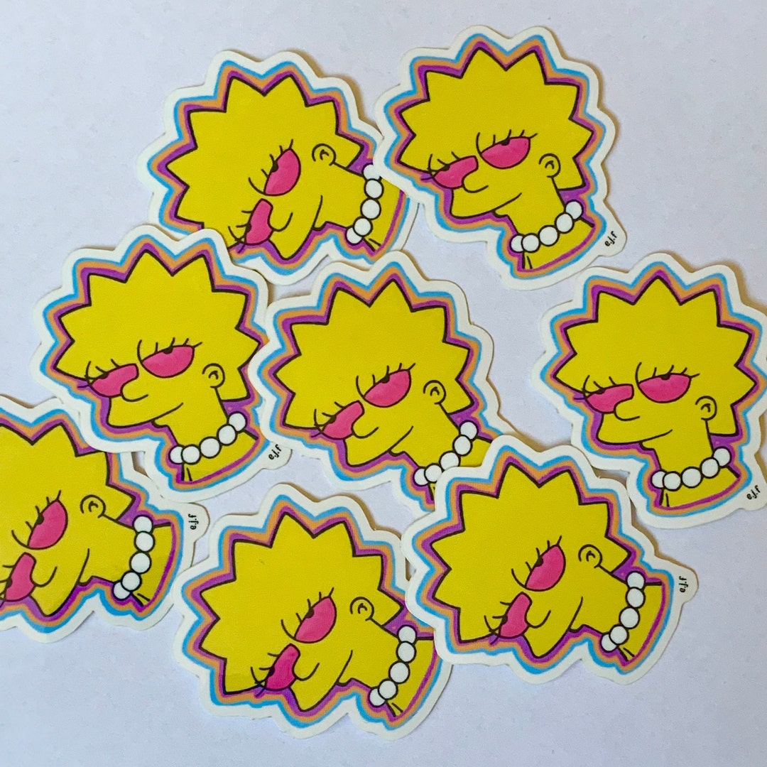 Lisa Simpson Stickers 2 Pack - Etsy