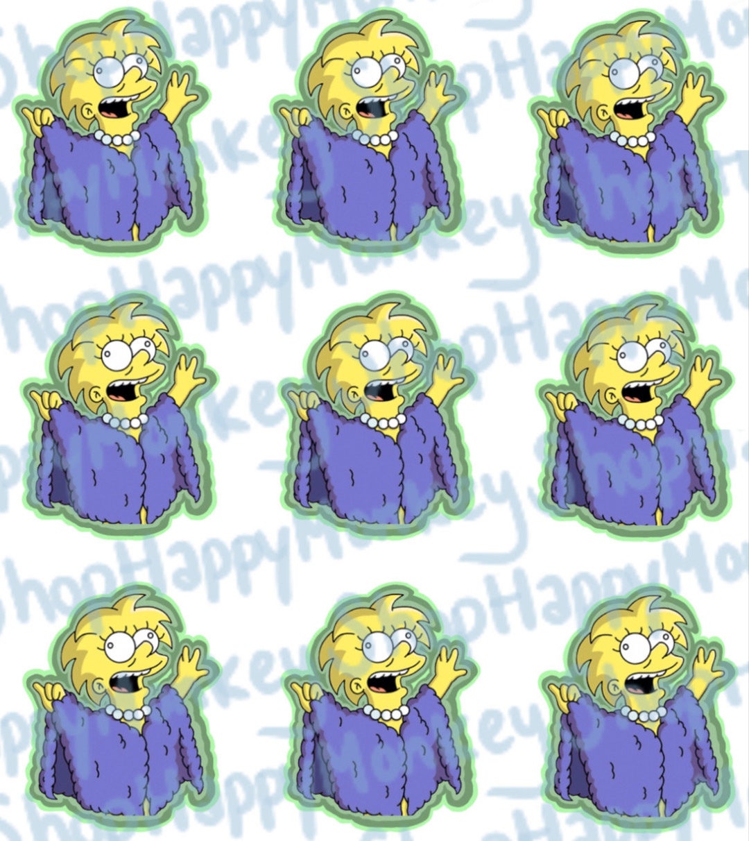 Lizard Queen Lisa Simpson Stickers 2 Pack - Etsy