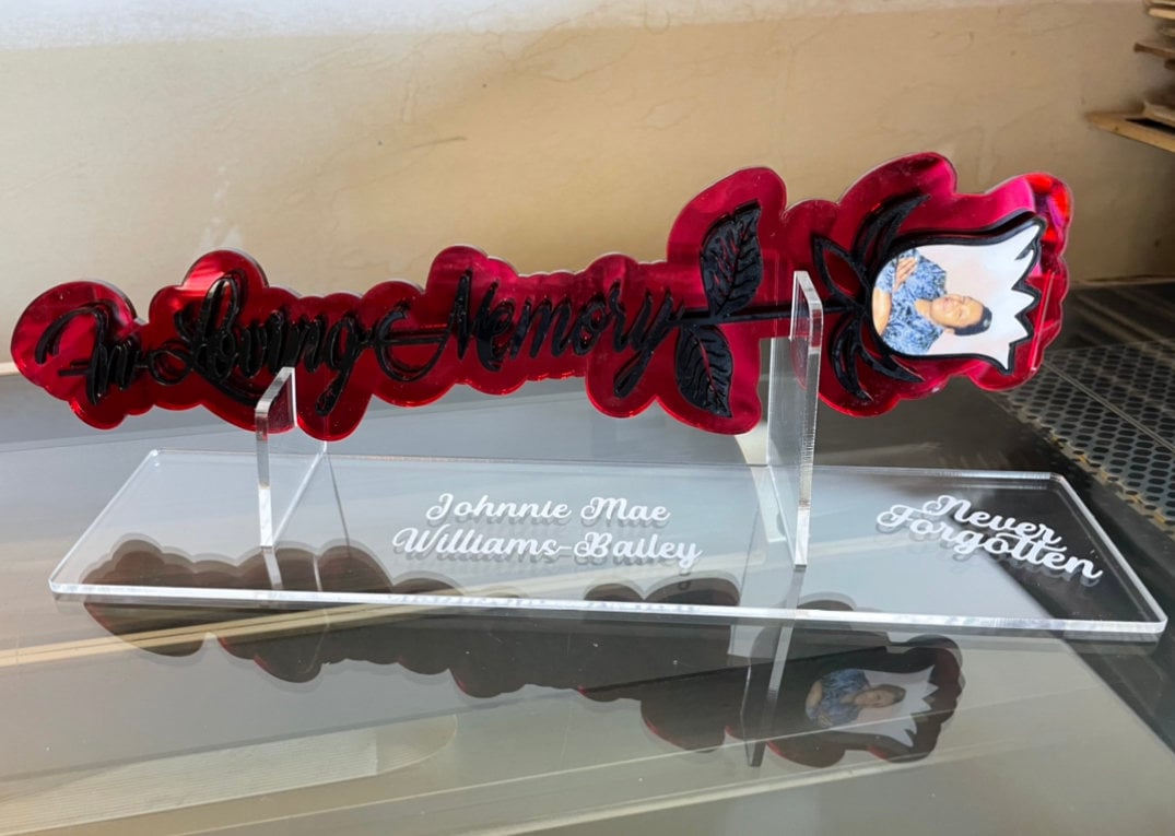 In Loving Memory Acrylic Rose (stand Included) - Etsy