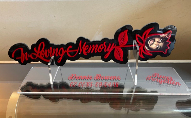 In Loving Memory Acrylic Rose (stand Included) - Etsy