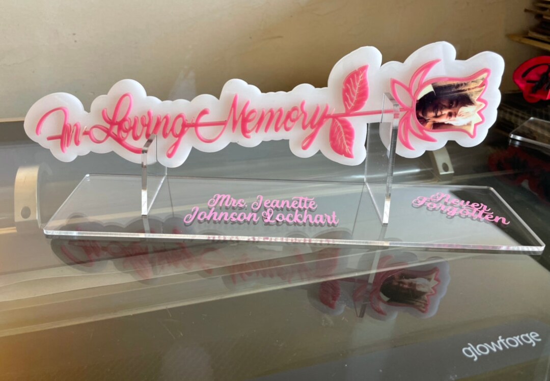 In Loving Memory Acrylic Rose (stand Included) - Etsy