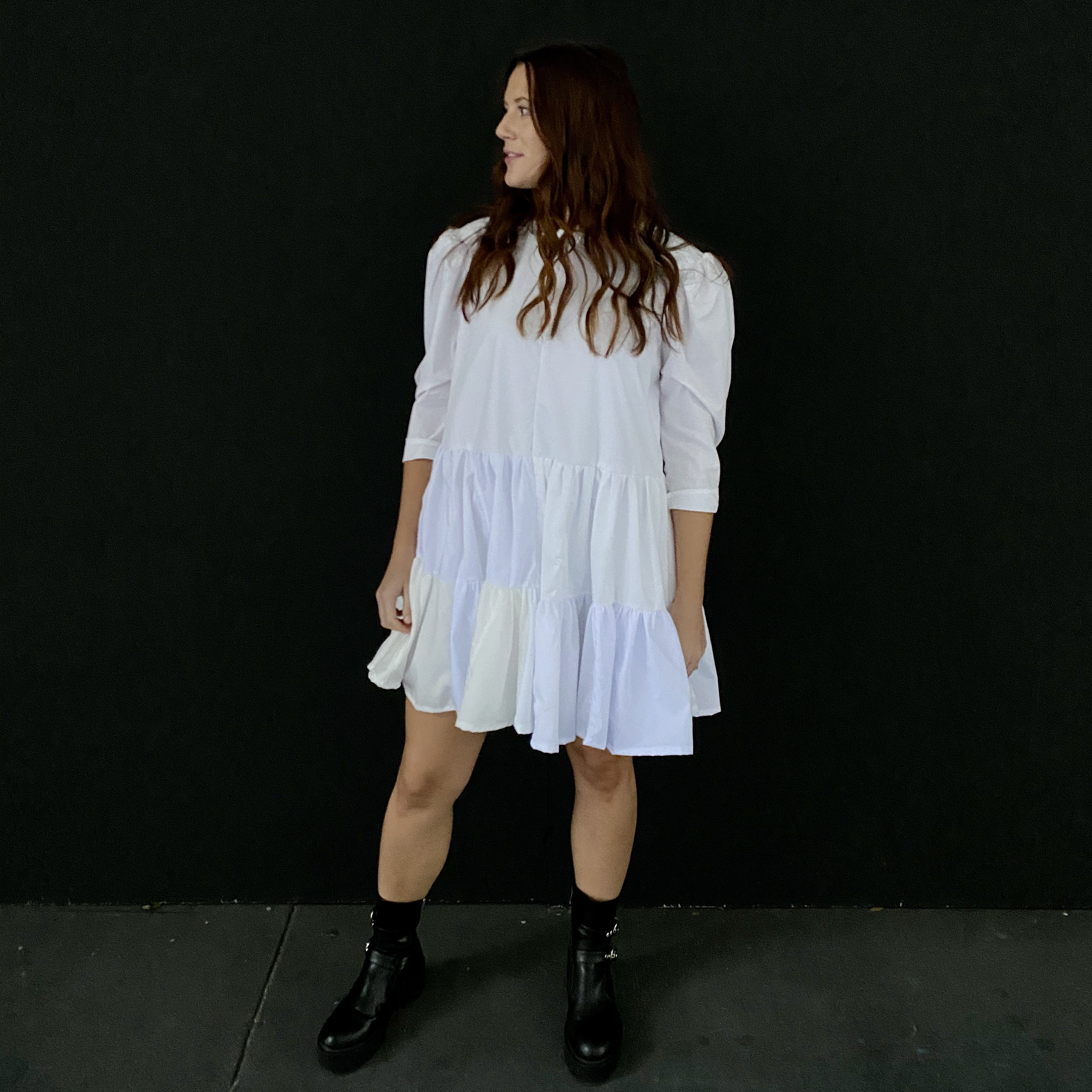 Carlisle Dress-babydoll Dress-white Cotton Dress-puff Sleeve Dress ...