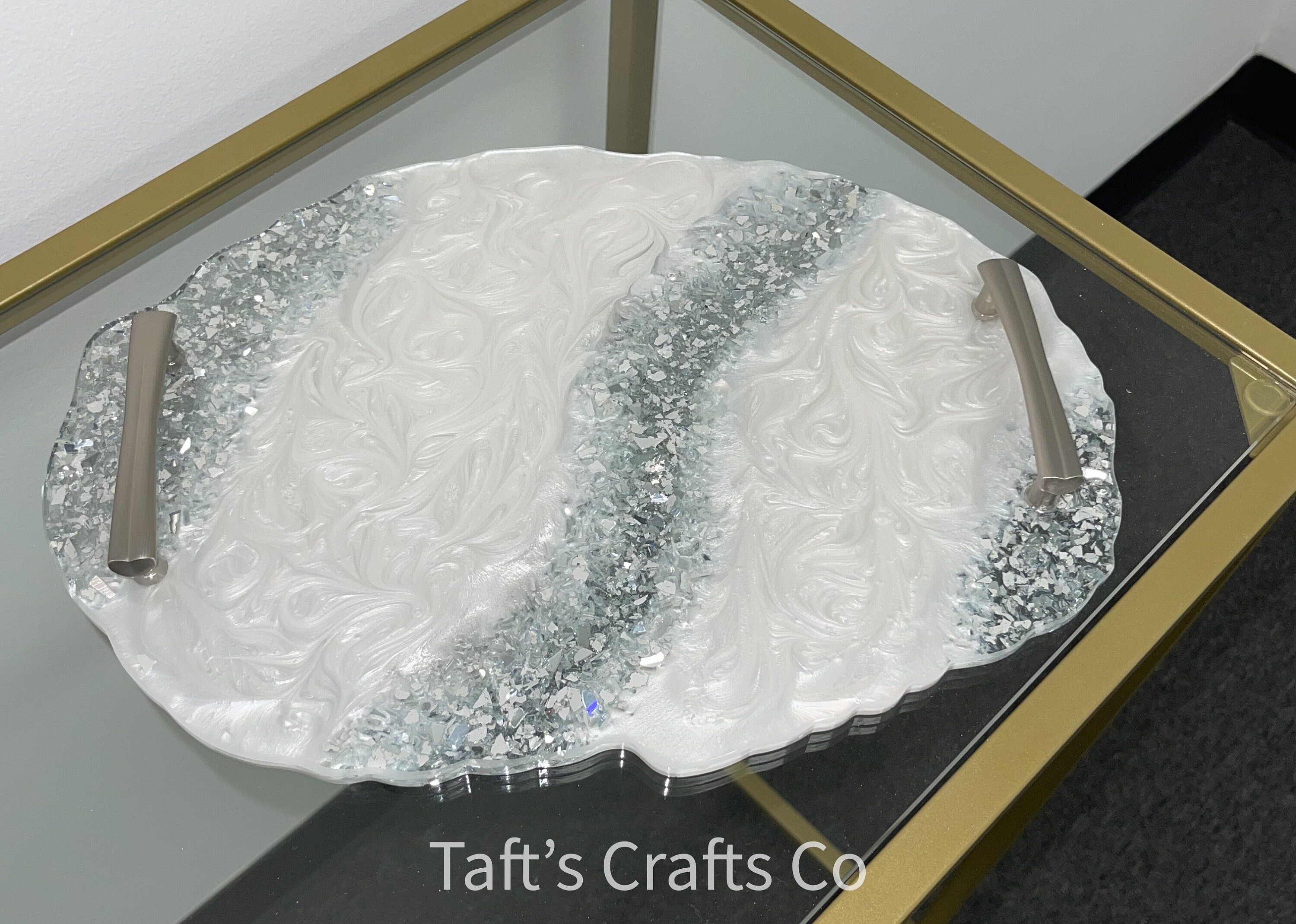 Super Sparkly Decorative Oval Shaped Tray With Swirls : Geode - Etsy