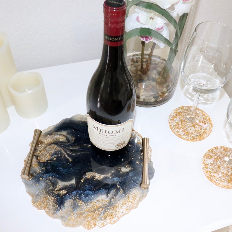 Classy Decorative Geode Tray With Gold Flakes - Etsy UK