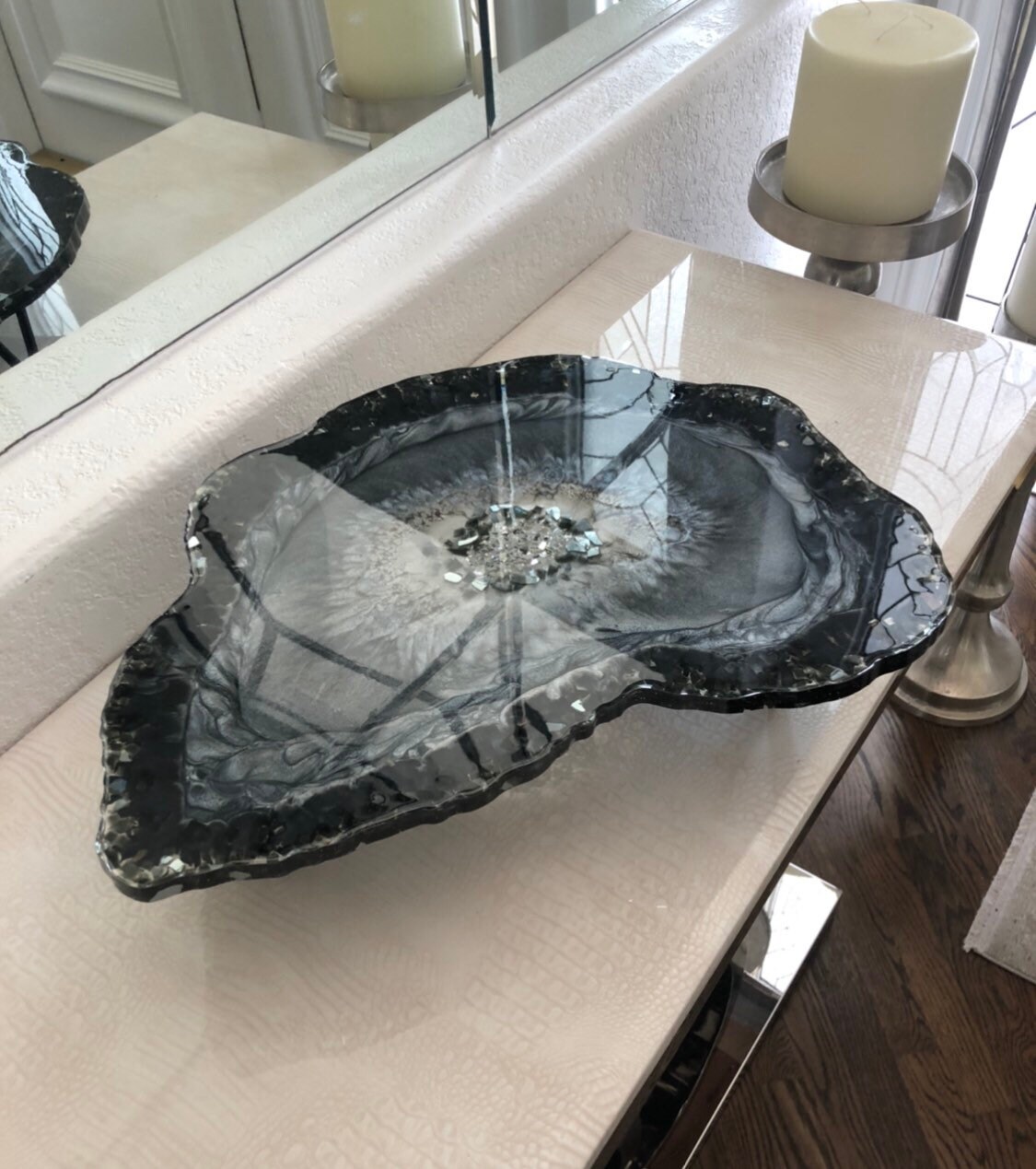Large Geode Style Decorative Tray in ANY Color - Etsy