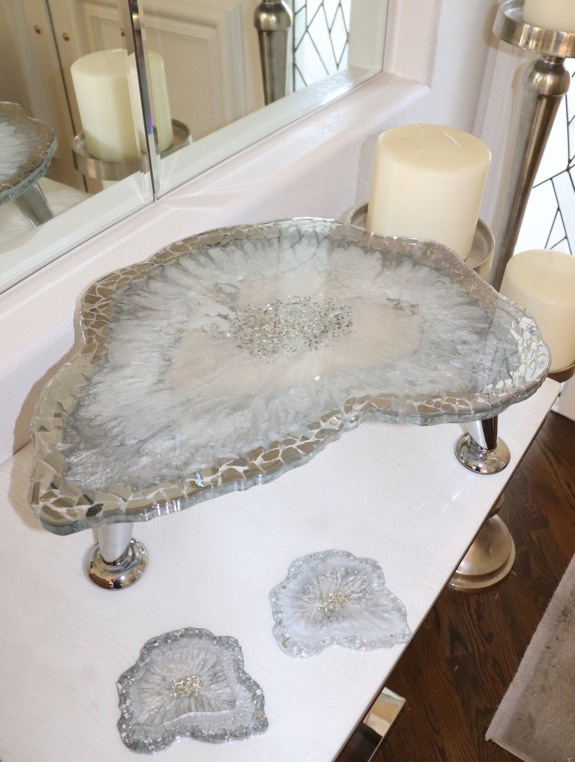 Large Geode Style Decorative Tray in ANY Color - Etsy