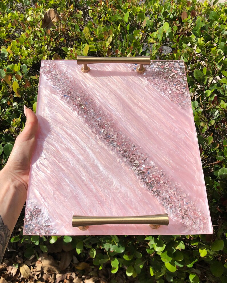 Super Sparkly Decorative Tray in Any Color With Straight - Etsy