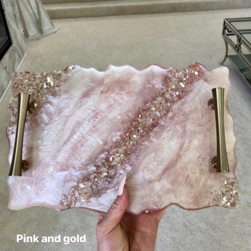 Large Geode Style Decorative Tray in ANY Color - Etsy