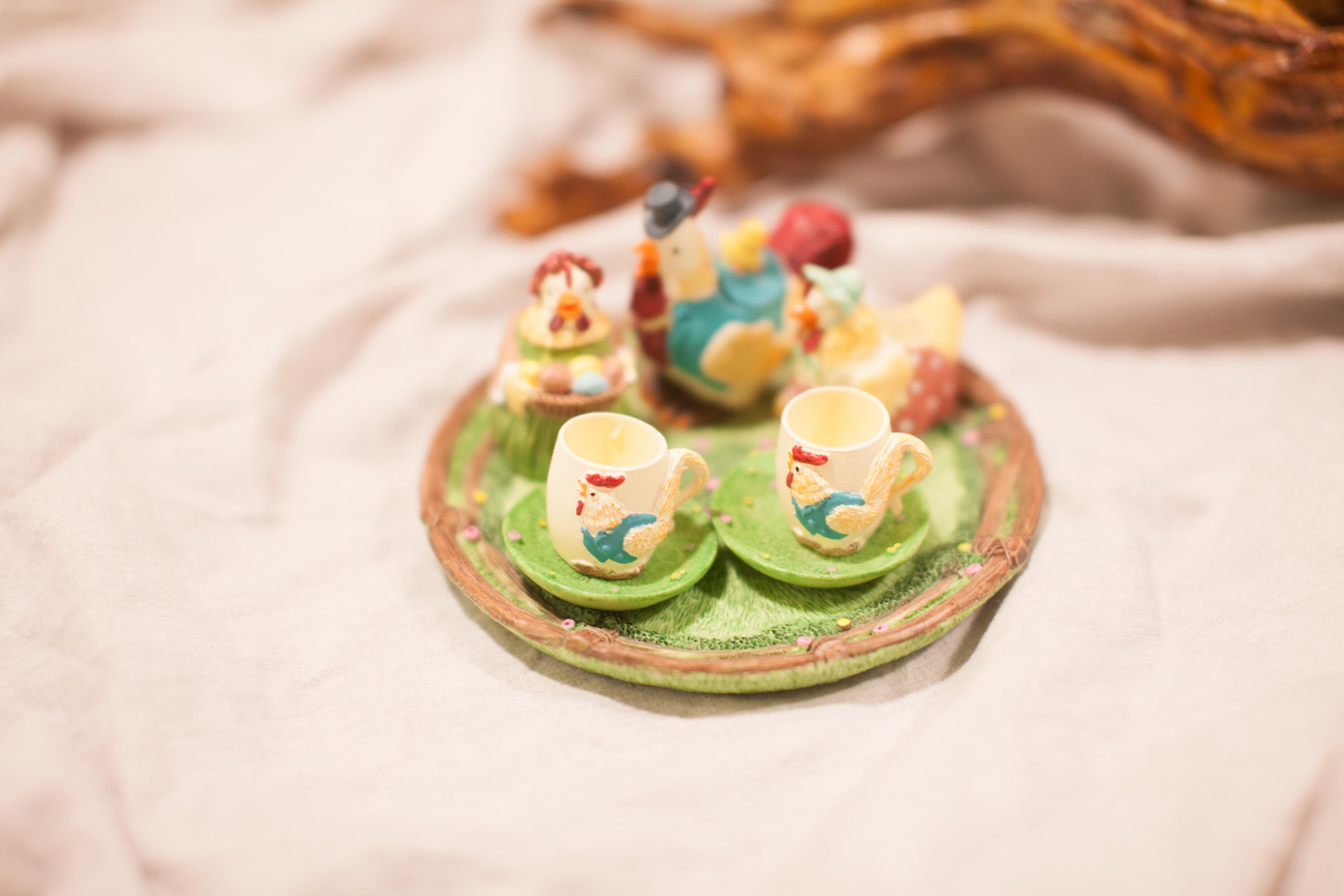Mini Rooster and Chicken Family Tea Set - Etsy