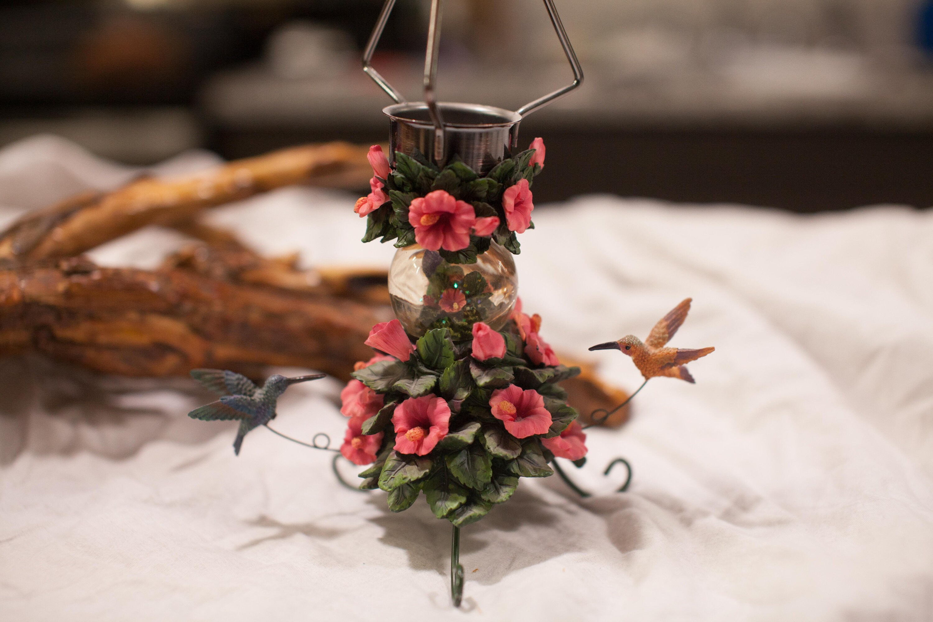 Hummingbird Tea Light Lamp With Snowglobe - Etsy