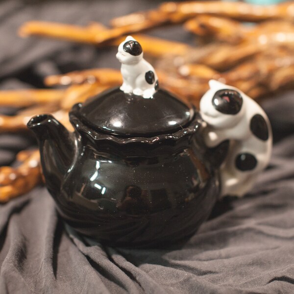 Black Cat Teapot - Etsy