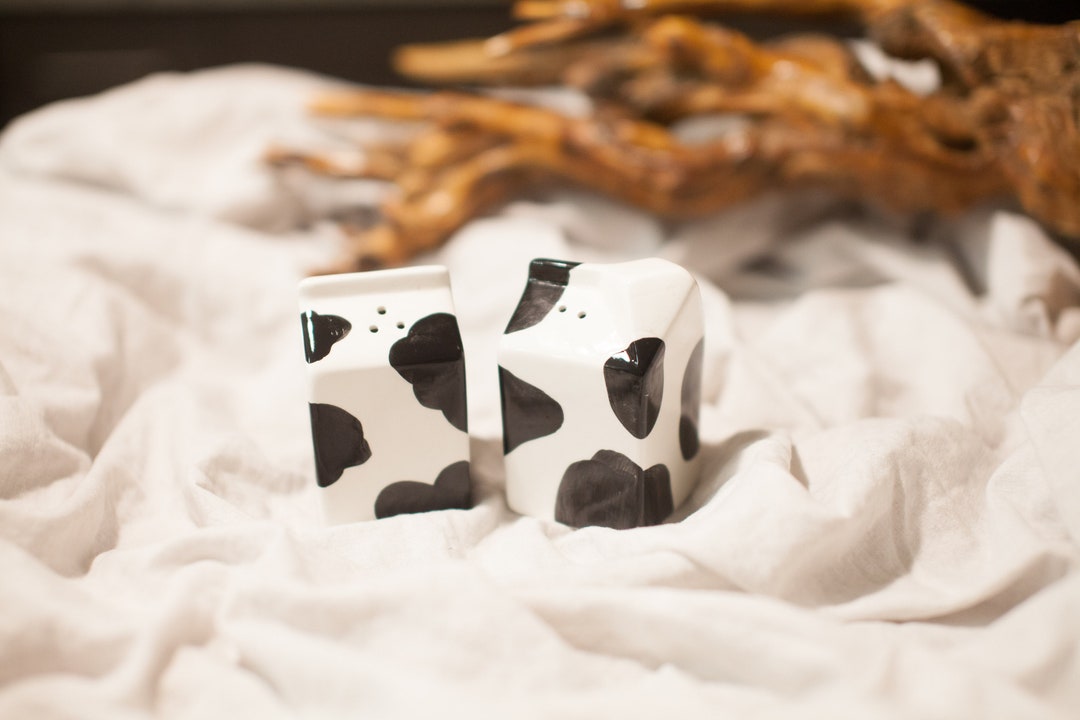 Cow Print Milk Carton Salt and Pepper Shakers - Etsy