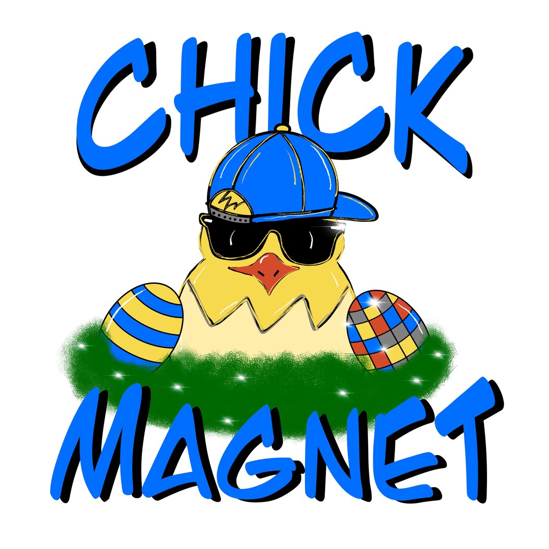Cool Chick Magnet PNG | Funny Easter Sublimation Design | Hipster Baby ...