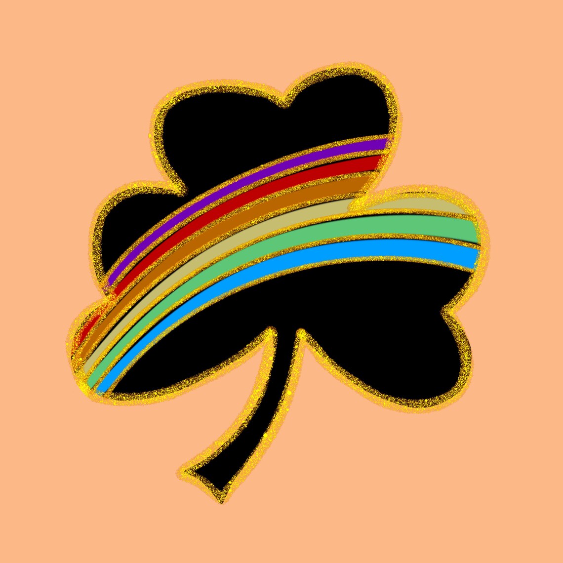 Rainbow Shamrock PNG | St. Patrick’s Day Sublimation Design | Glitter ...