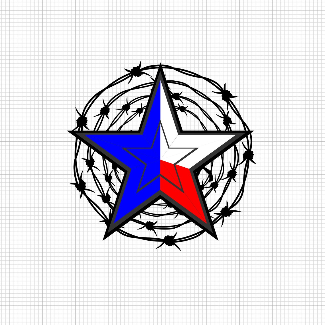Texas Flag Barb Wire Star: Patriotic Wall Art (PNG) - Etsy