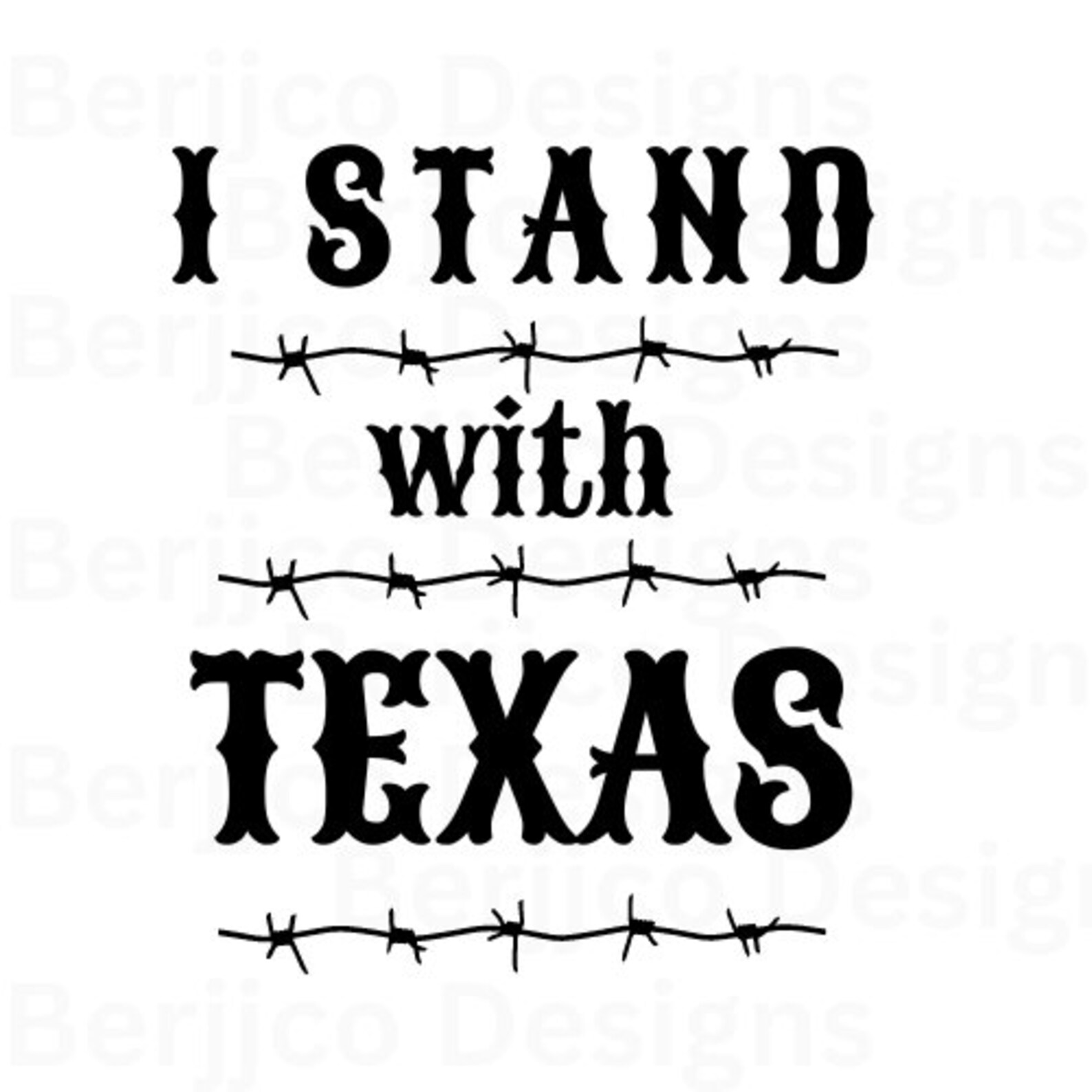 I Stand With Texas Barbwire Fence | Texas Border | Texas Decor, Barb ...