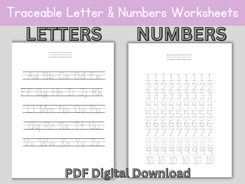 Traceable Letters | Traceable Numbers | Traceable Letters and Number ...