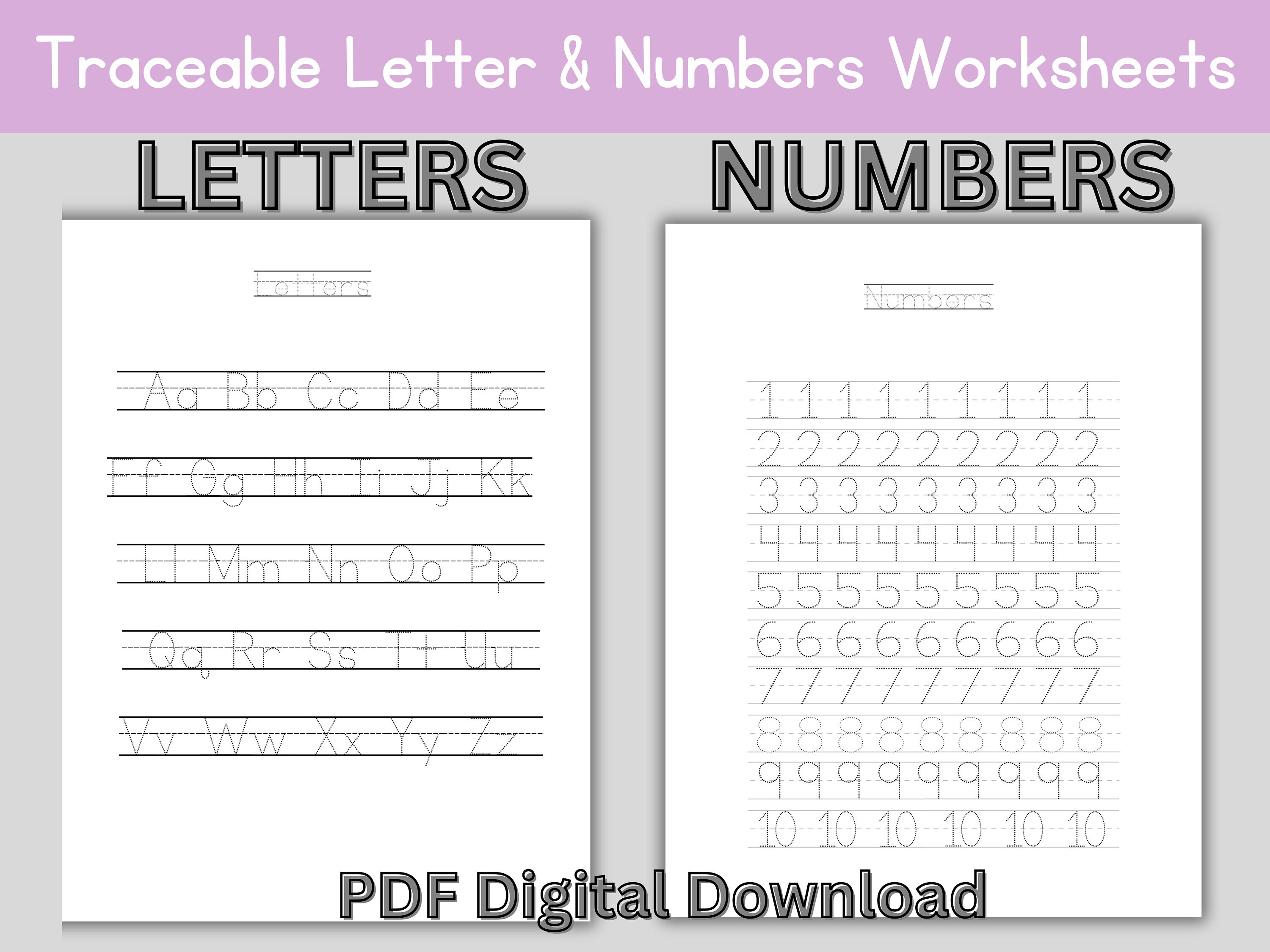 Traceable Letters Traceable Numbers Traceable Letters and Number PDF ...