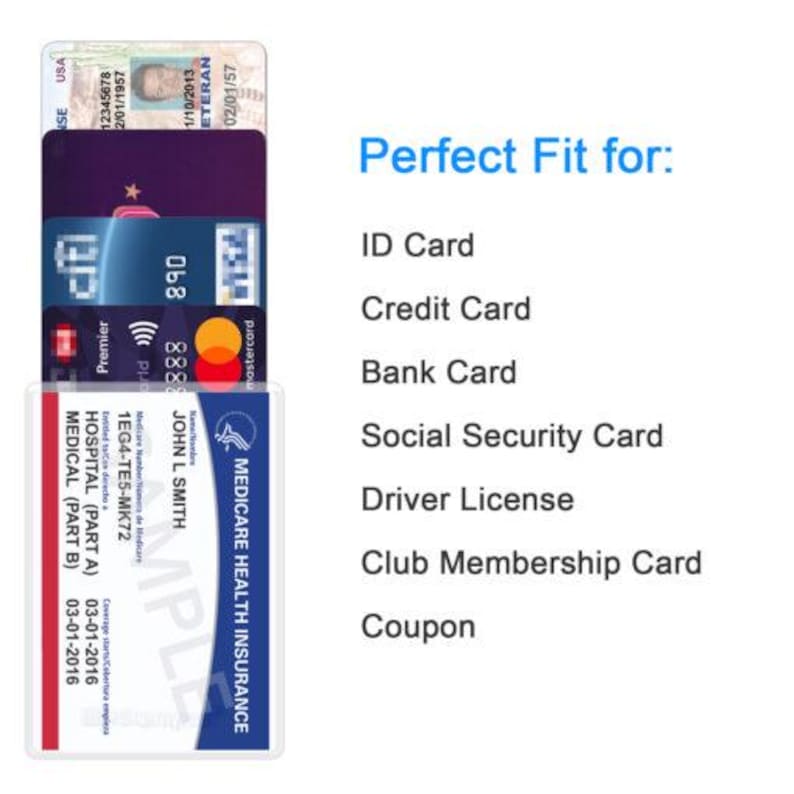 Clear Plastic Protective Sleeve for Card , Insurance & ID Card ...