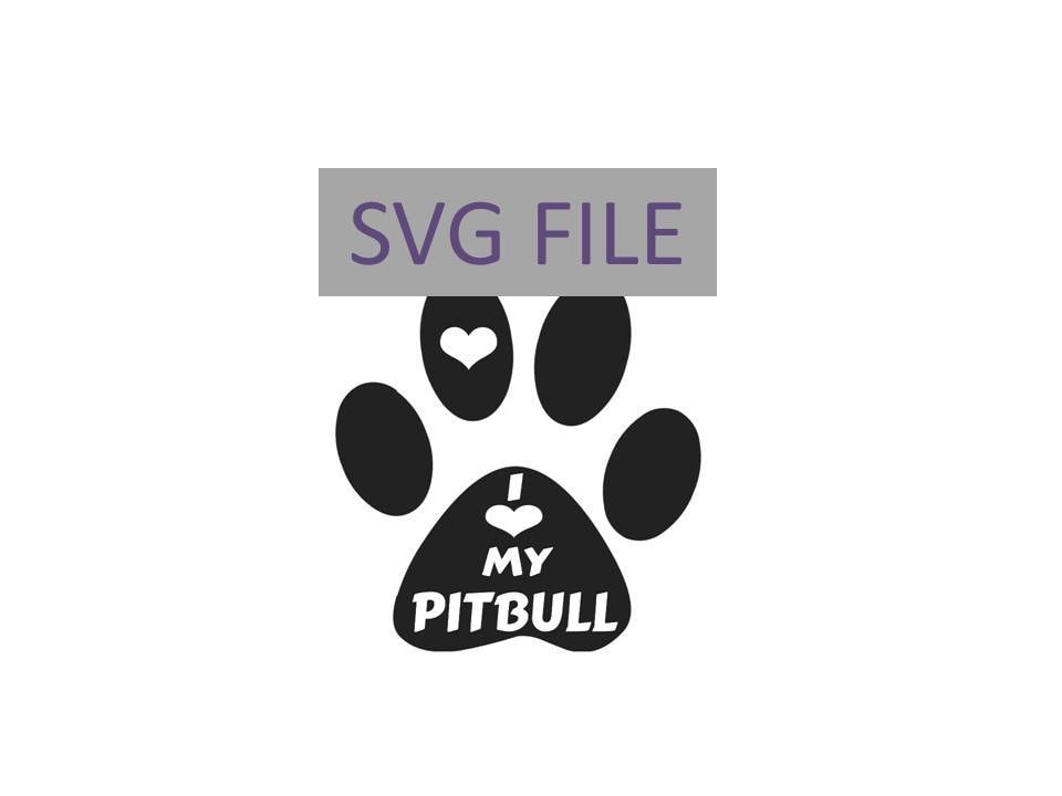 Clip Art & Image Files Craft Supplies & Tools I love my Pit svg pit paw ...