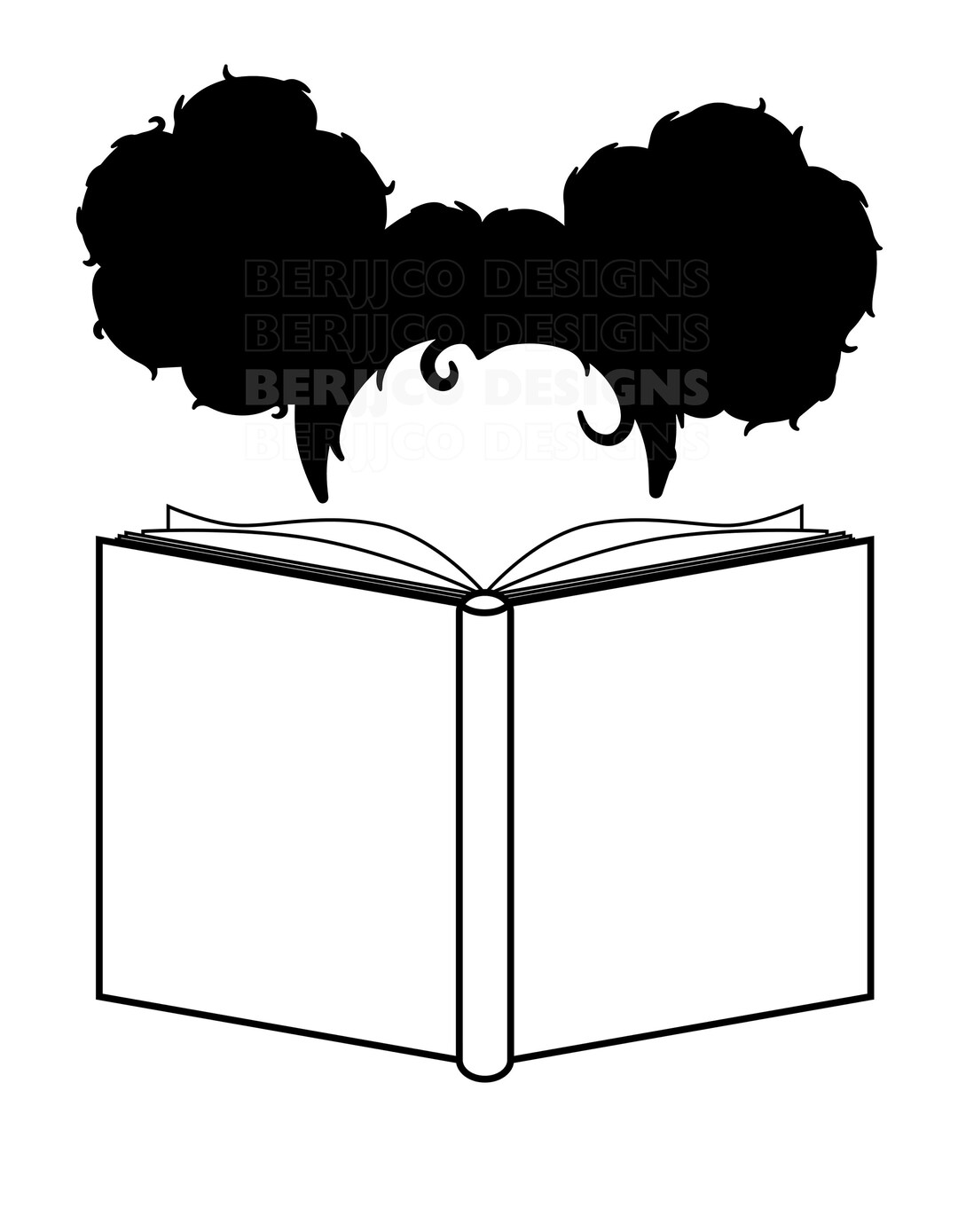 Girl Book Afro Puffs SVG PNG JPG Instant Digital Download - Etsy