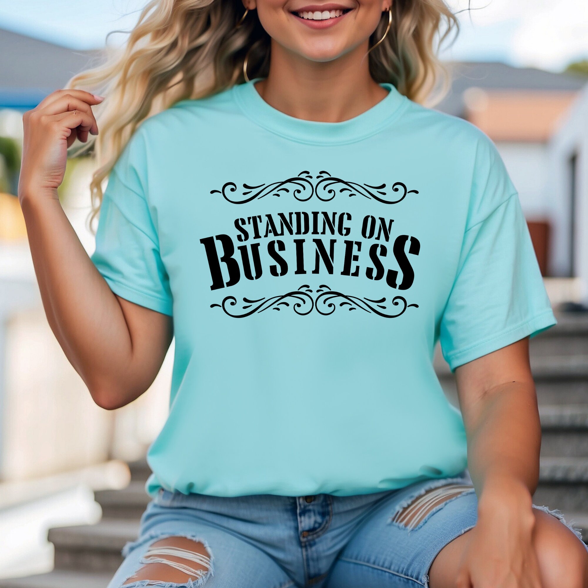 Standing on Business SVG PNG JPG Digital Download Flourish Shirt Design ...