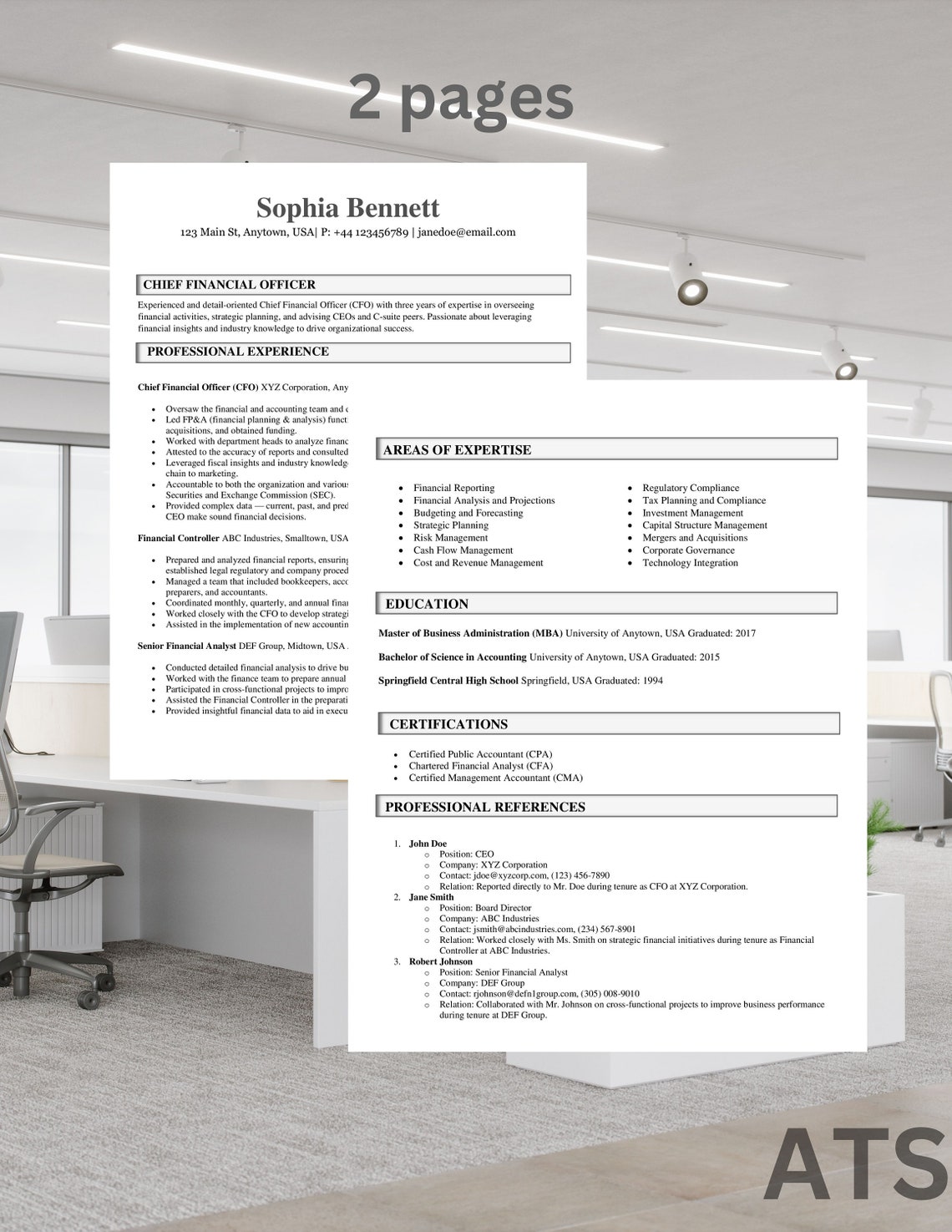 CFO Resume | Professional Resume Template | Chief Financial Officer ...