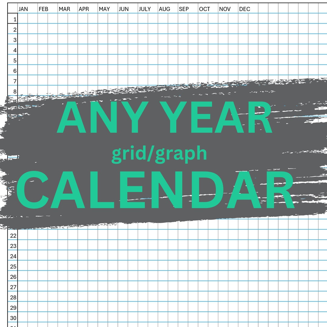 Any Year Grid Calendar: Printable Planner (PDF Digital Download) - Etsy