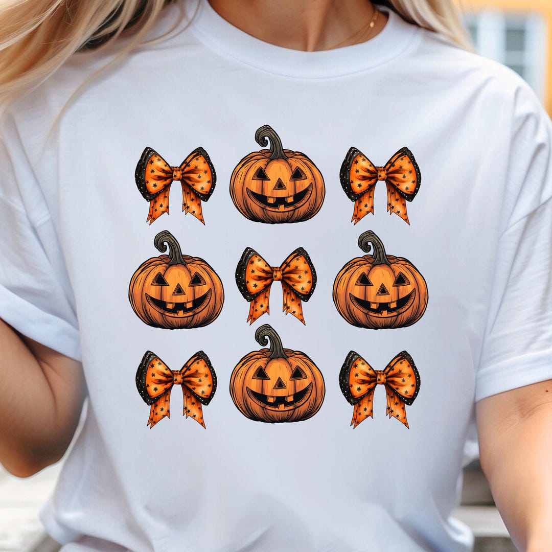 Pumpkin and Bow Halloween Png , Cute Jack-o-lantern Clipart Png ...