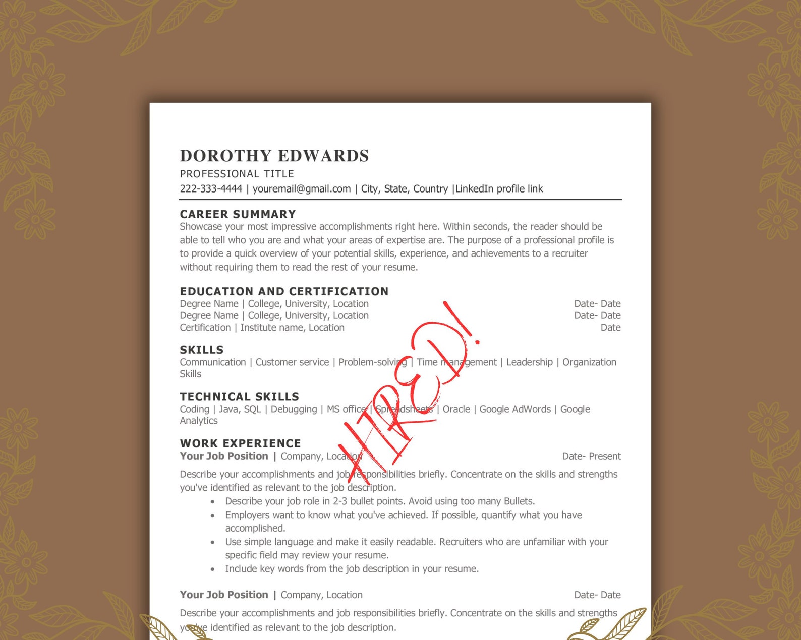 Nurse Resume Template Nurse CV Template Resume ATS Resume Microsoft ...