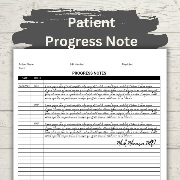 Progress Note Digital Template - Etsy