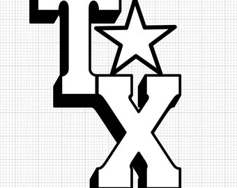 Texas State Outline With Lone Star Digital Download - Etsy