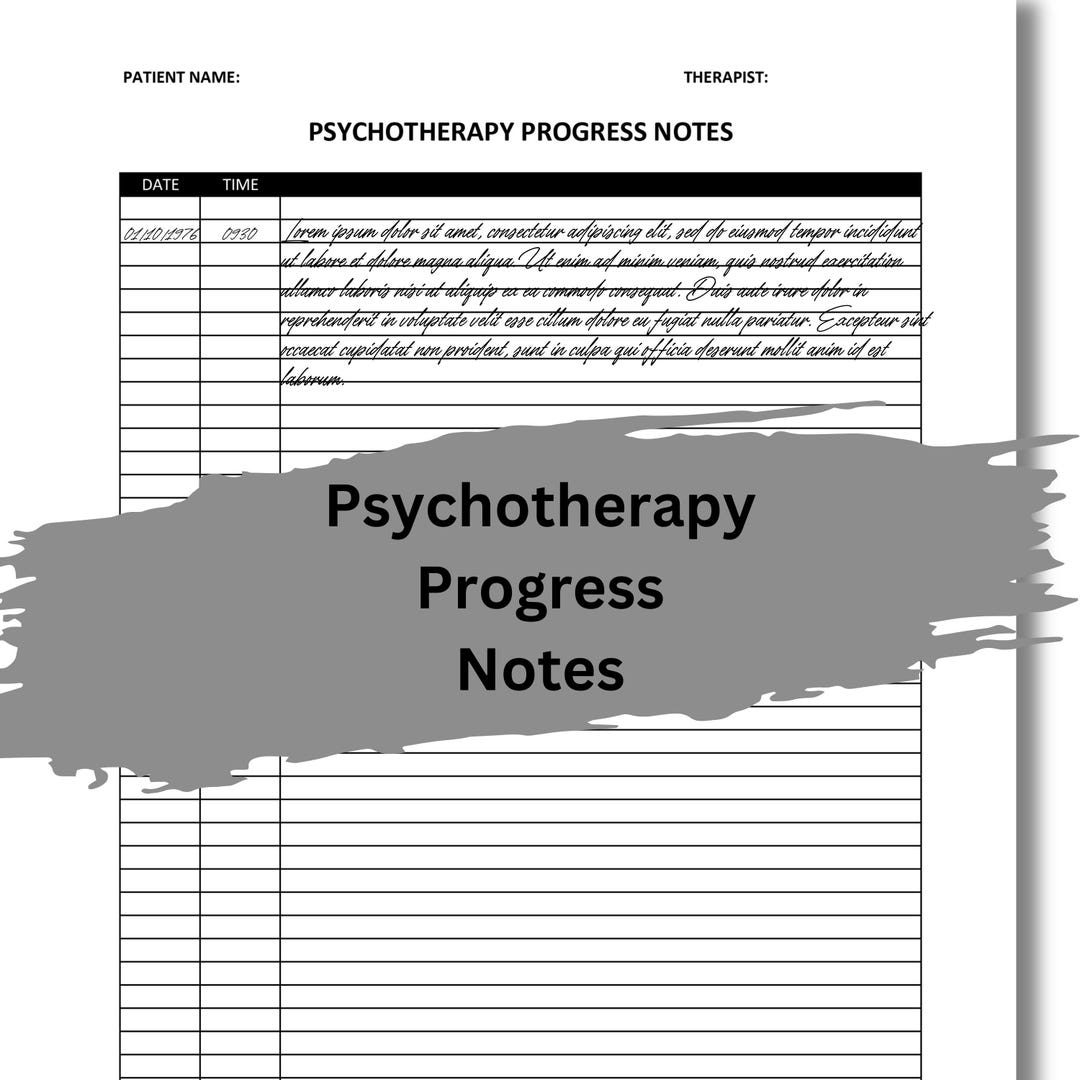 Therapist Progress Note Template: Printable Mental Health Form (PDF) - Etsy