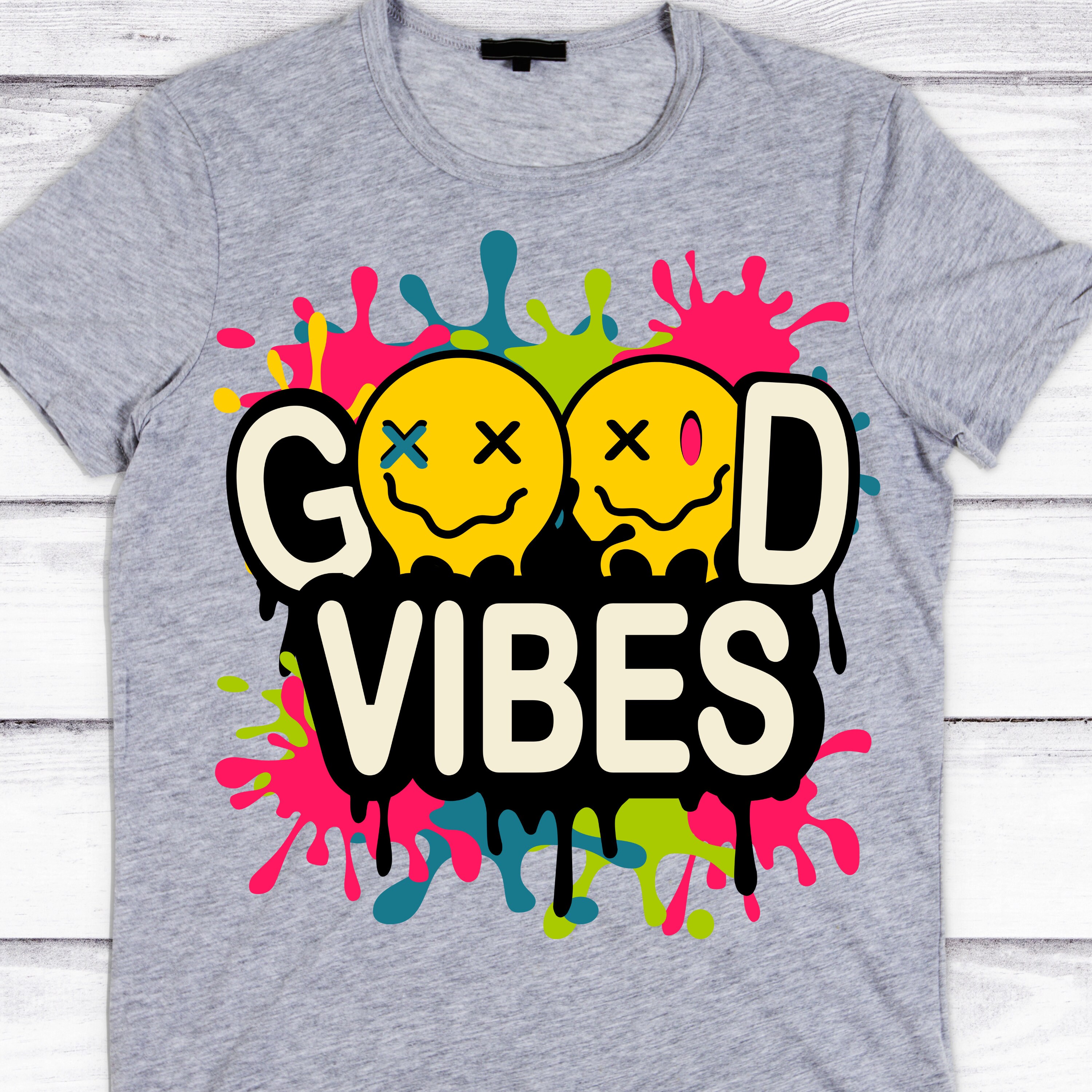 Melting Smiley Face PNG: Good Vibes Sublimation (digital Download) - Etsy