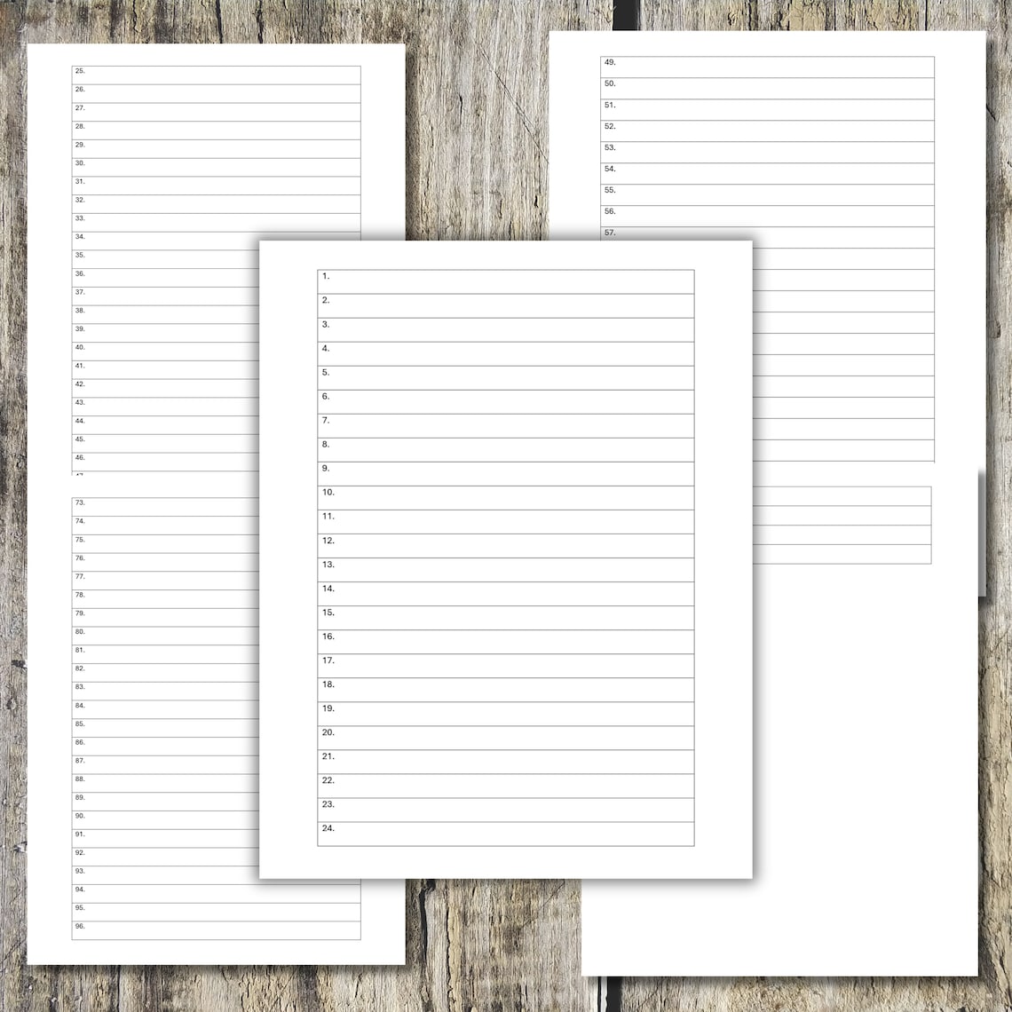 Numbered Lined Paper 1-100: Printable PDF - Etsy