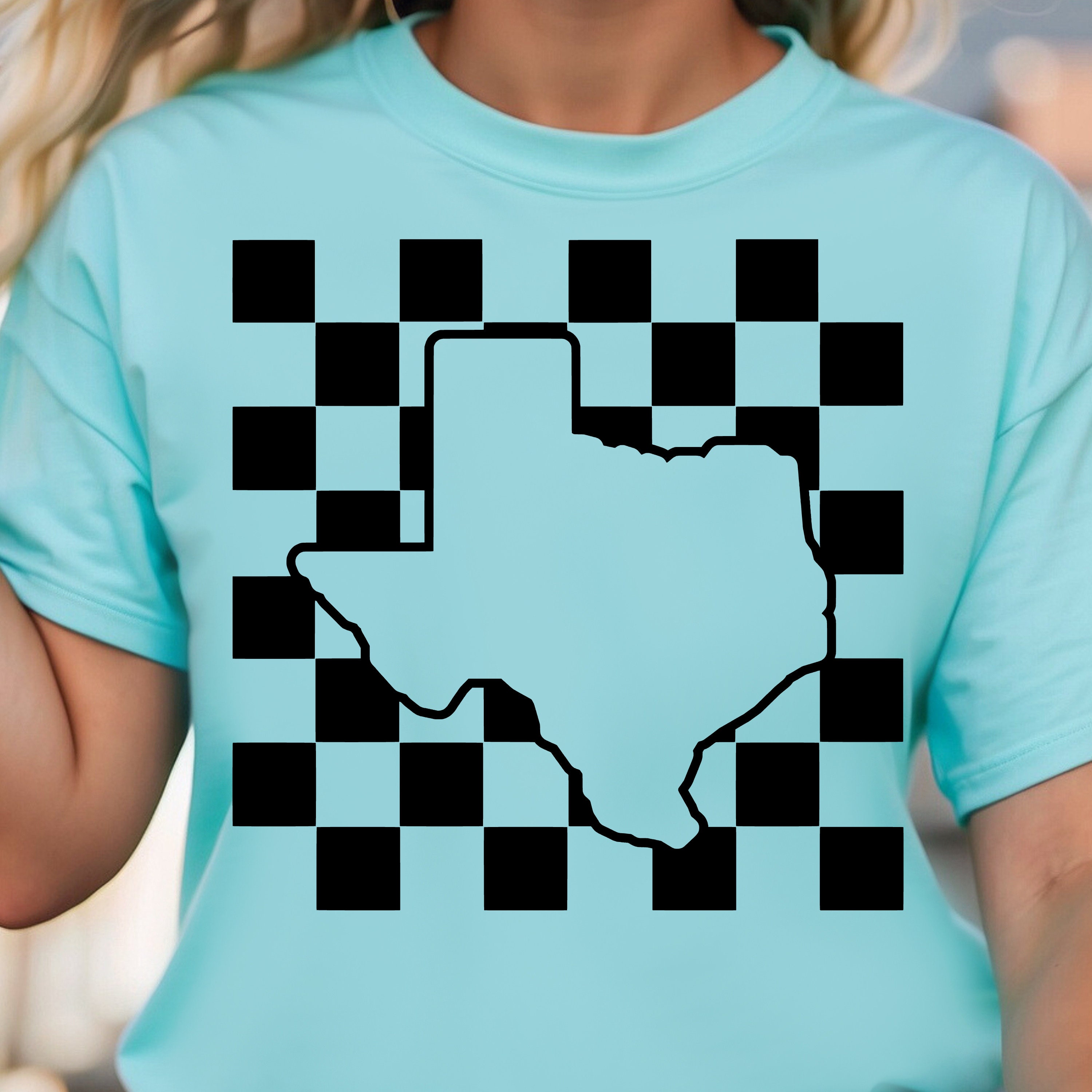 Retro Checkered Texas Png Svg Sublimation Design for Tshirts Digital ...