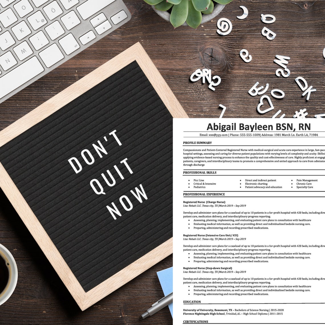 Nurse Resume Template Nurse CV Template BSN Nurse Template - Etsy UK