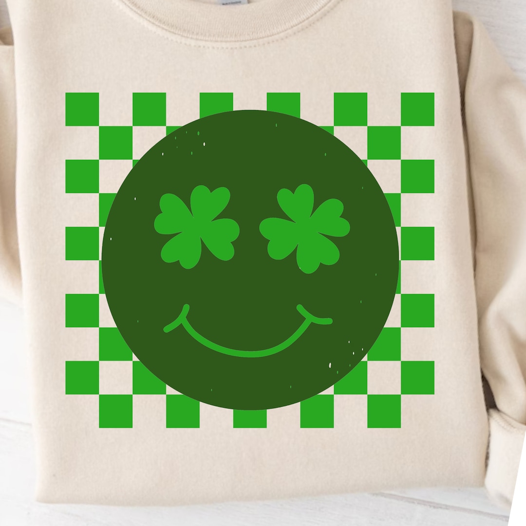 St. Patrick's Day Shamrock Smiley Face: Lucky Irish Emoji (digital ...