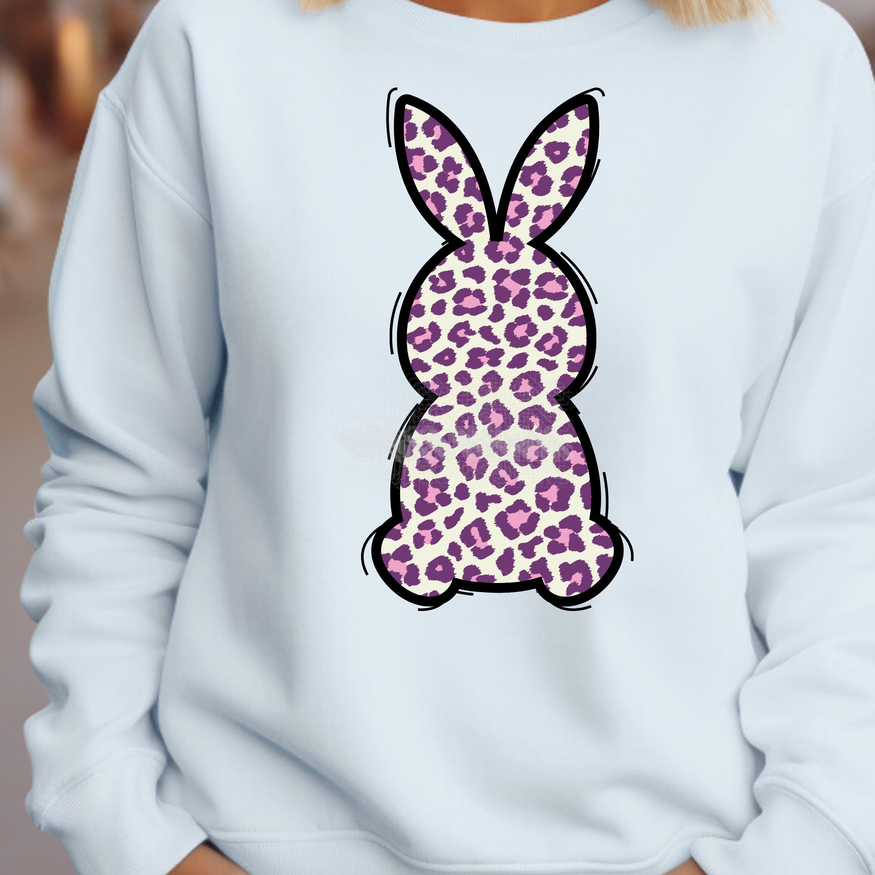 Cute Easter Leopard Print Bunny Rabbit PNG Sublimation for Digital ...