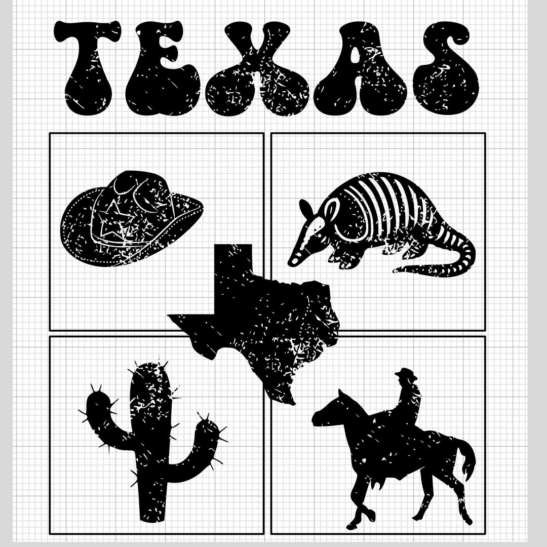 Texas SVG PNG Bundle: Grudge Effect, Cricut Ready (digital Download) - Etsy