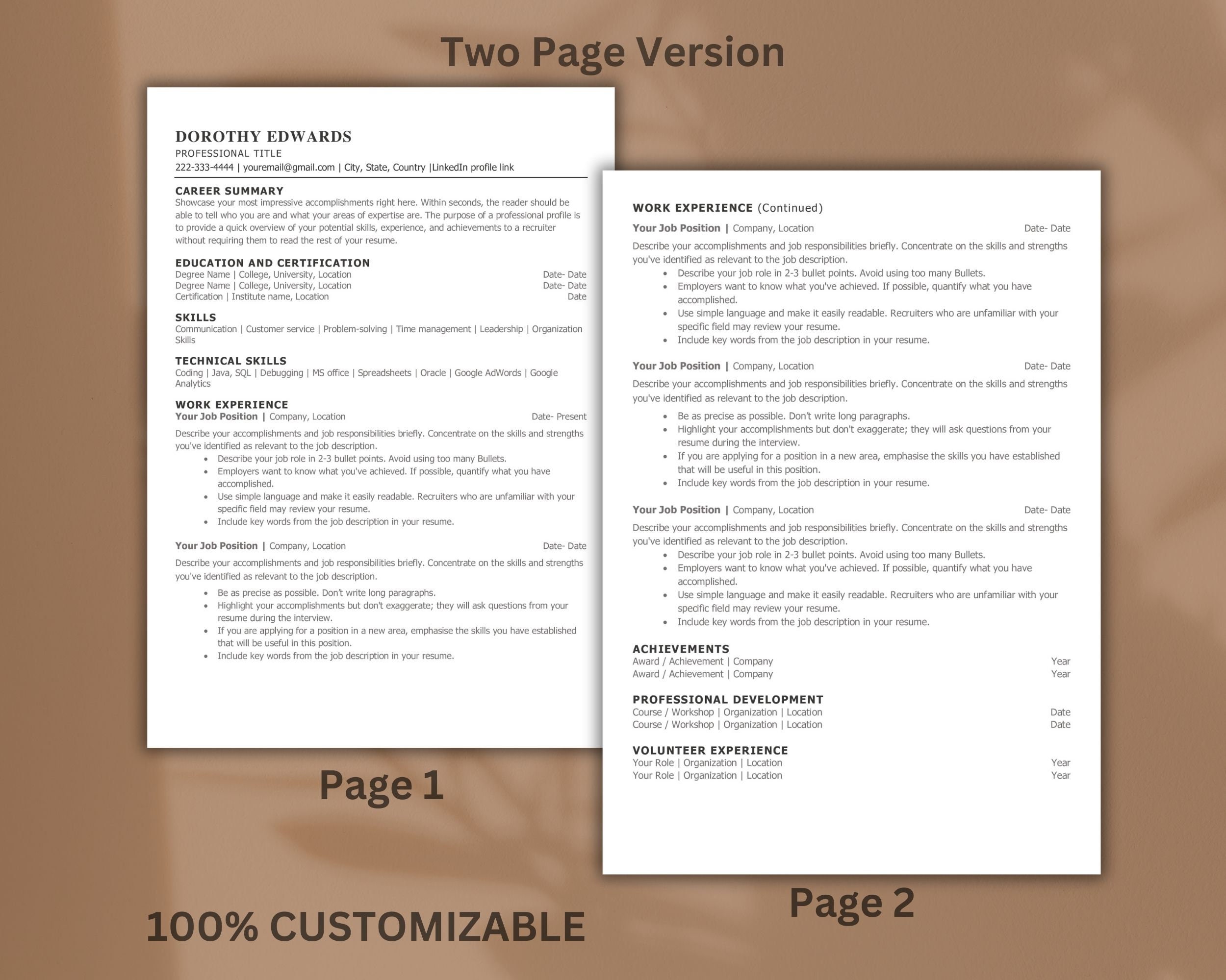 Nurse Resume Template Nurse CV Template Resume ATS Resume Microsoft ...