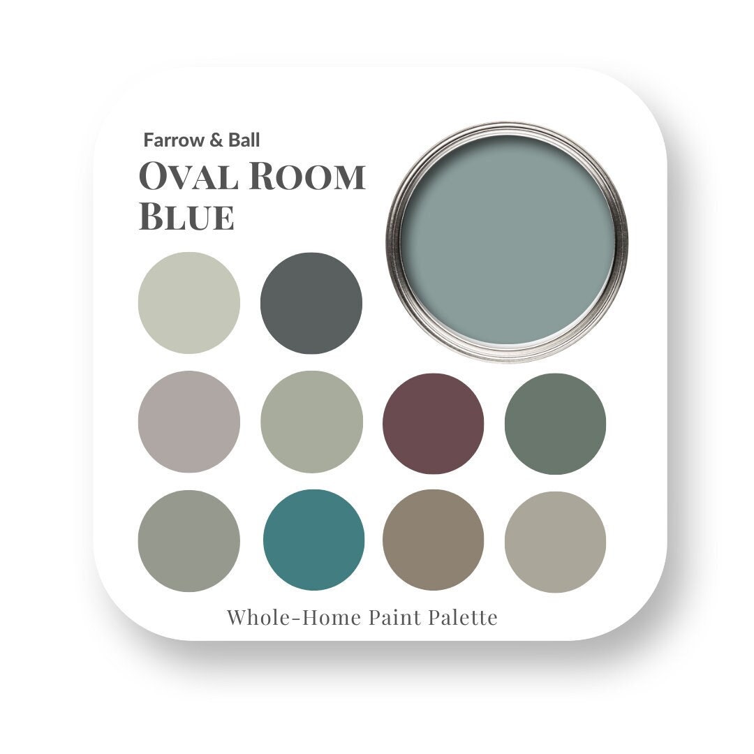 Oval Room Blue by Farrow & Ball Interior Paint Color Palette, Interior ...