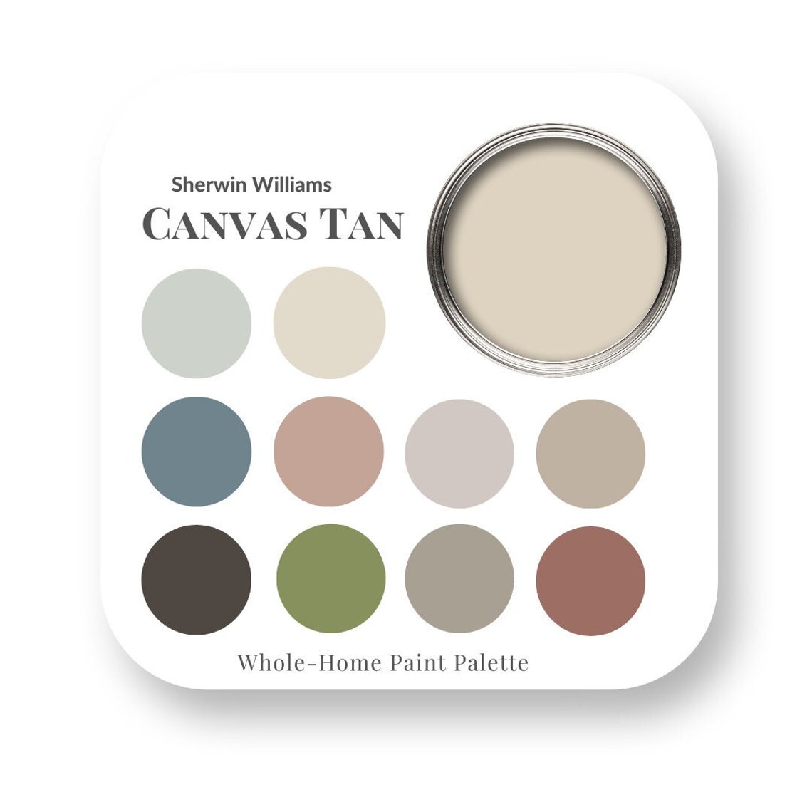 Canvas Tan by Sherwin Williams Interior Paint Color Palette, Interior ...