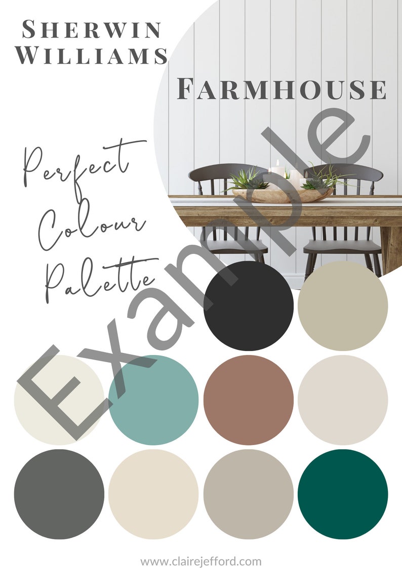 BOHO Casual Perfect Color Palette Sherwin Williams Interior | Etsy