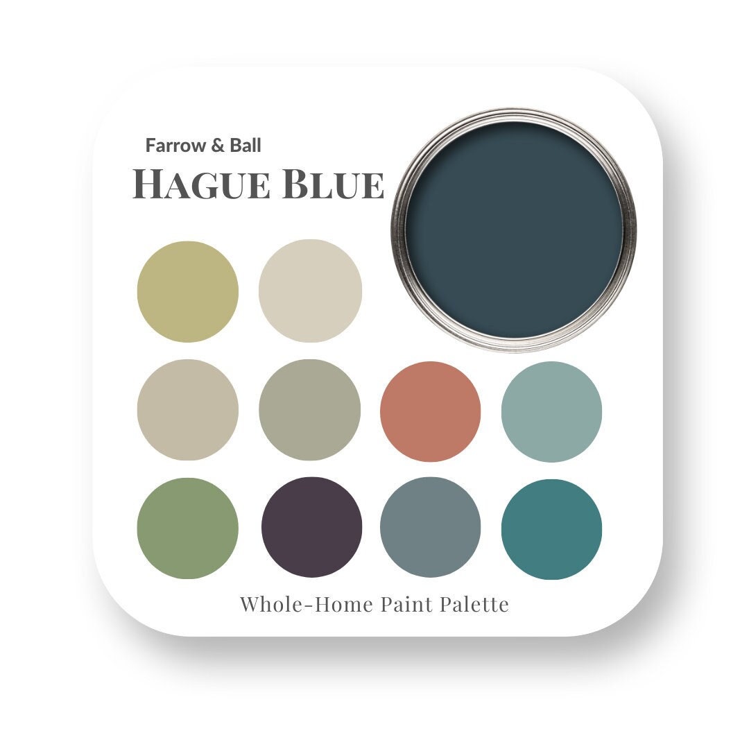 Hague Blue by Farrow & Ball Interior Paint Color Palette, Interior ...