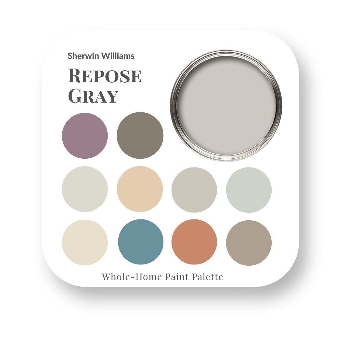 Repose Gray by Sherwin Williams Interior Paint Color Palette, Interior ...