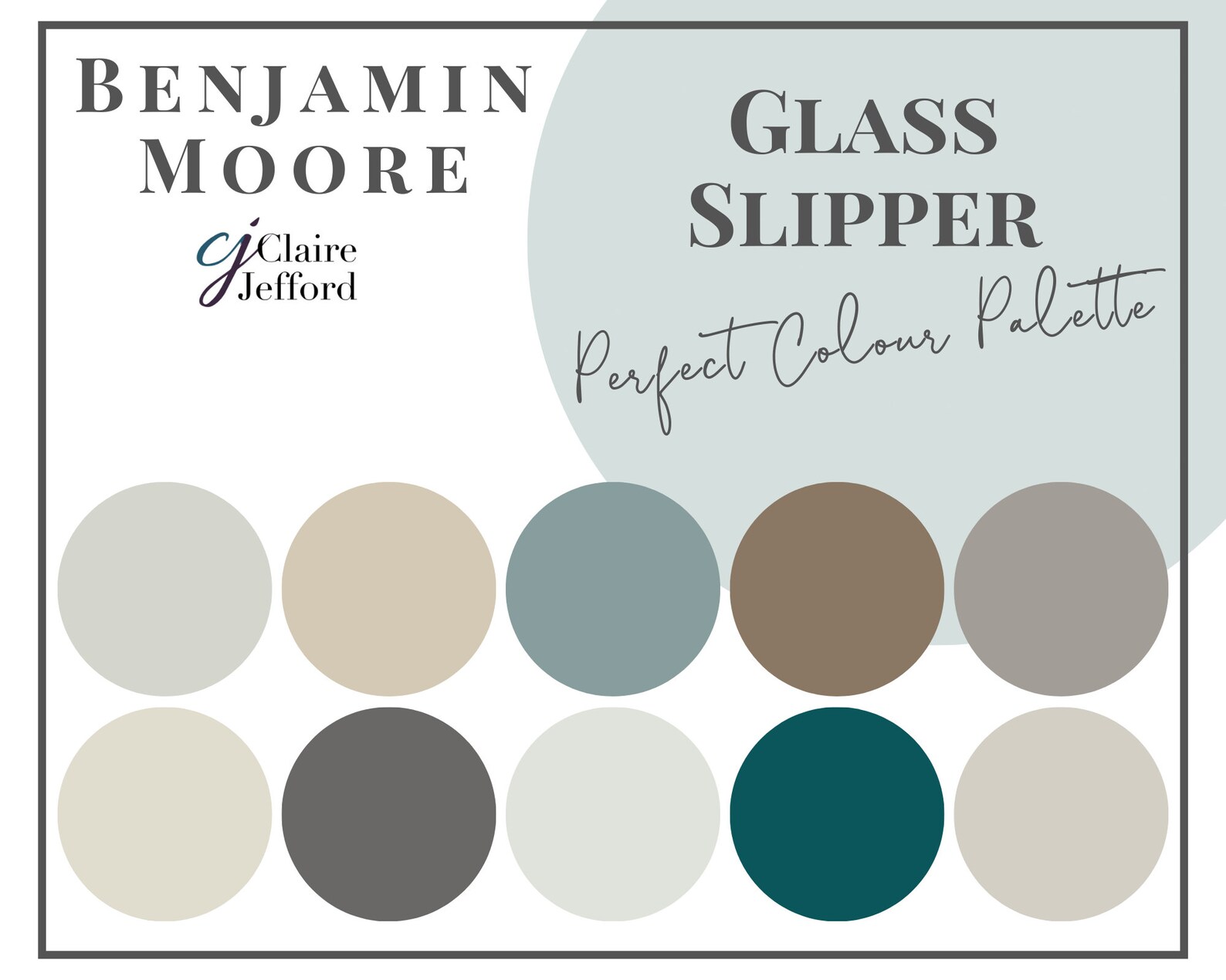Glass Slipper by Benjamin Moore Interior Paint Color Palette - Etsy