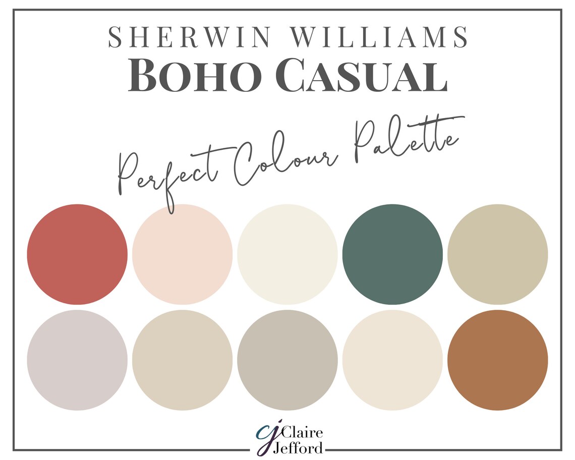 BOHO Casual Perfect Color Palette Sherwin Williams Interior - Etsy